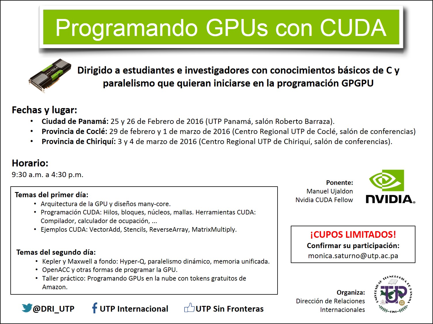 Curso Programando GPUs con CUDA | Universidad Tecnológica de Panamá